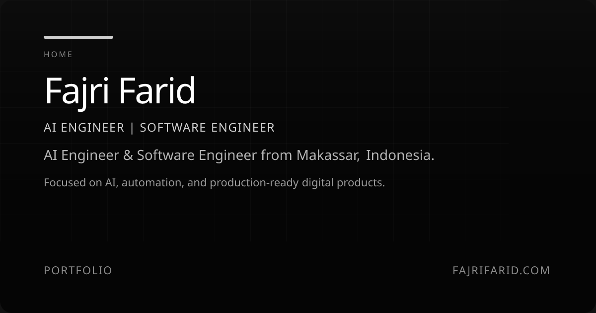 Fajri Farid | Software Engineer & Full Stack Developer
